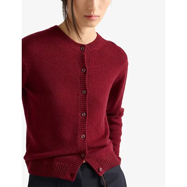 Prada Triangle-logo Cashmere Knitted Cardigan