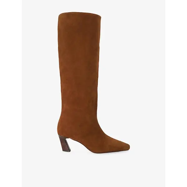 DUNE Selinni Suede Heeled Knee-high Boots