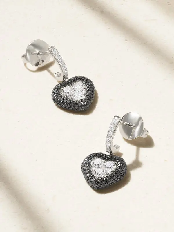 KAMYEN Manaal 18-karat White Gold Diamond Earrings - Black