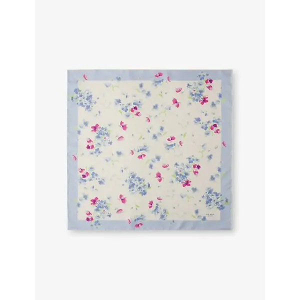 Prada Printed Silk Twill Scarf - Pink