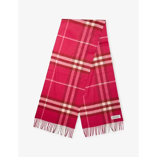 Burberry Check-print Cashmere Scarf - Tart
