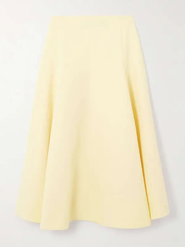 Jacquemus Triangle Paneled Crepe Midi Skirt - Pastel Yellow