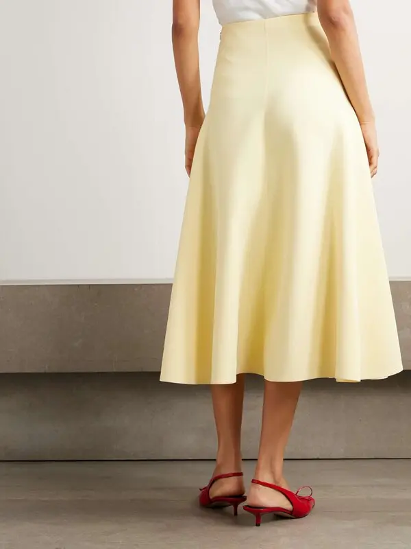 Jacquemus Triangle Paneled Crepe Midi Skirt - Pastel Yellow