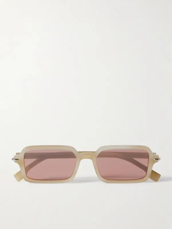 Fendi Selleria Rectangle-frame Sunglasses - Neutrals