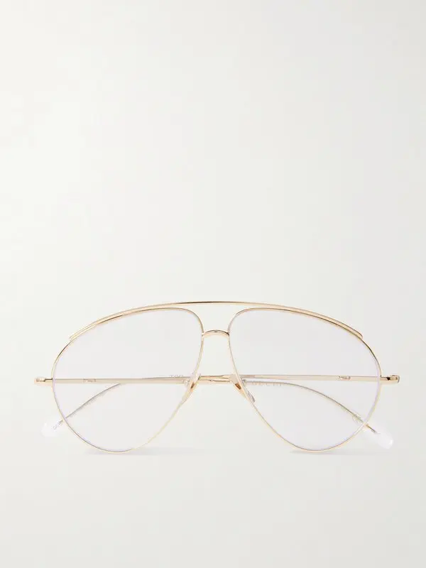 Gucci Fashion Show Aviator Optical Glasses - Gold
