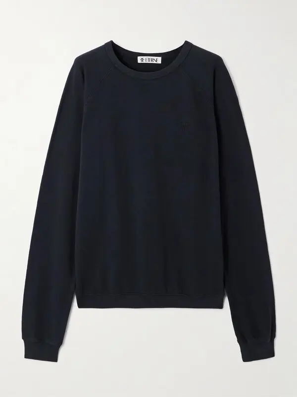 Eterne Oversized Embroidered Cotton-jersey Sweatshirt