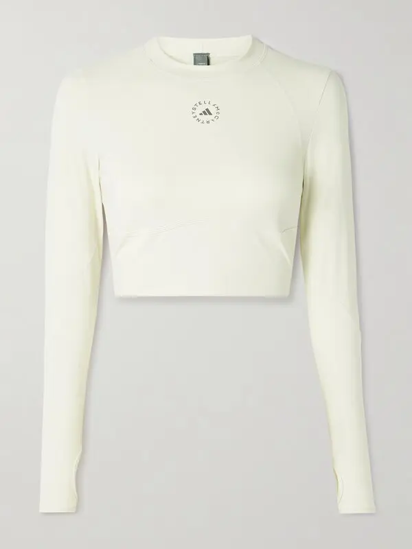 Adidas By Stella McCartney Truepurpose Cropped Printed Top - Neutrals