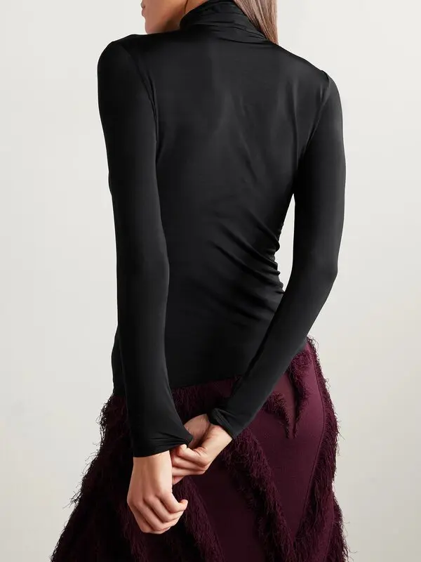 Ulla Johnson Aurelia Stretch-jersey Turtleneck Top