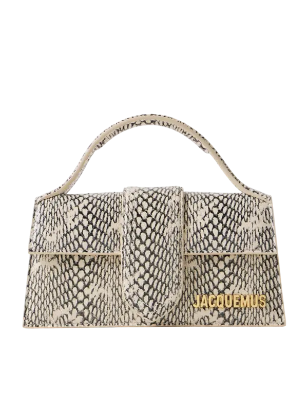 Jacquemus The Bambino Snake-effect Leather Shoulder Bag - Neutrals