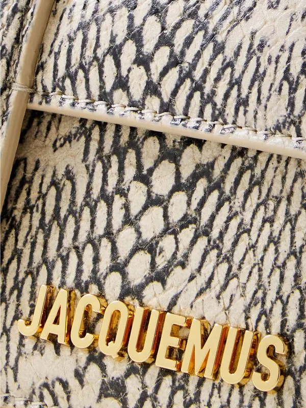 Jacquemus The Bambino Snake-effect Leather Shoulder Bag - Neutrals