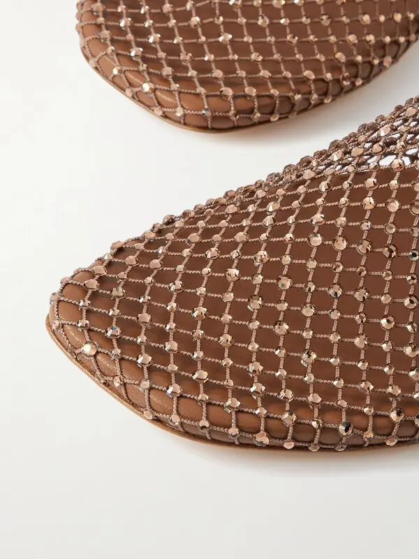 Christopher Esber Minette Crystal-embellished Ballet Flats - Metallic