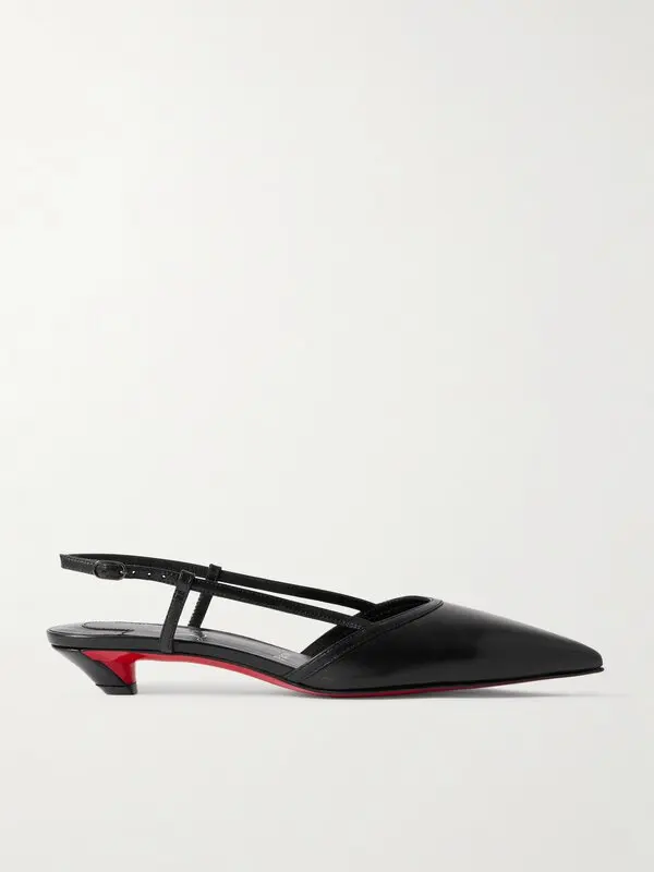 CHRISTIAN LOUBOUTIN Miss Z Slingina 25 Leather Slingback Pumps - Black