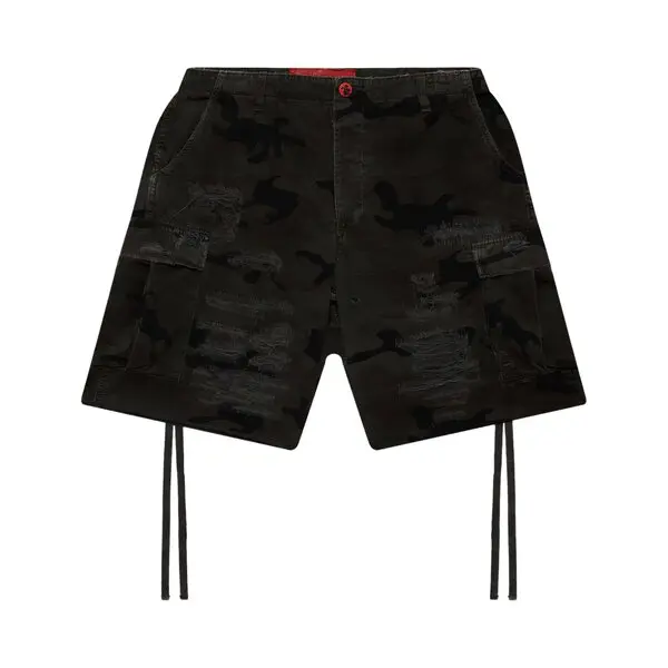 HELLSTAR Distressed Cargo Shorts - Black