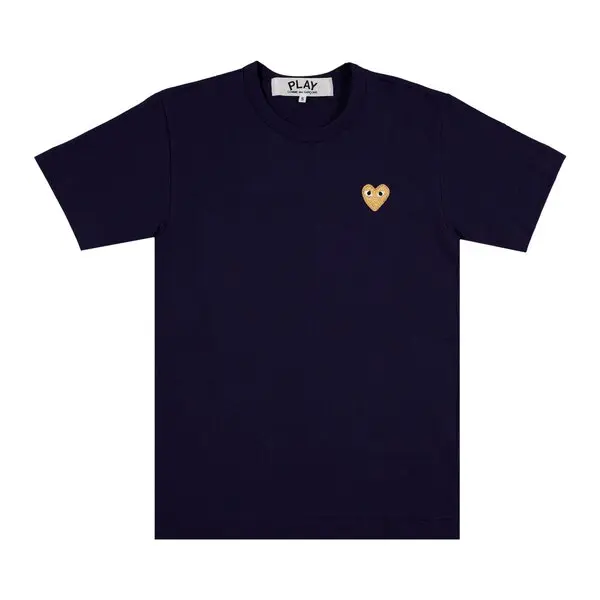 Play Comme Des Garcon T-shirt With Gold Heart - Blue