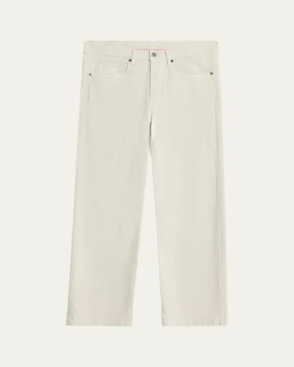 Massimo Alba Straight Fit Five-pocket Trousers - Milk