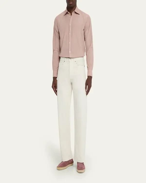 Massimo Alba Straight Fit Five-pocket Trousers - Milk