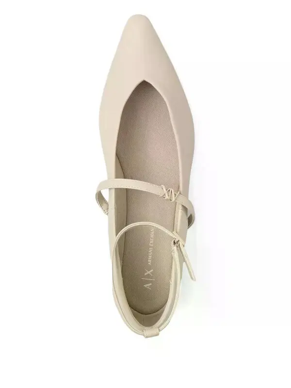 Armani Exchange Pointed-toe Ballerina Flats - Neutrals