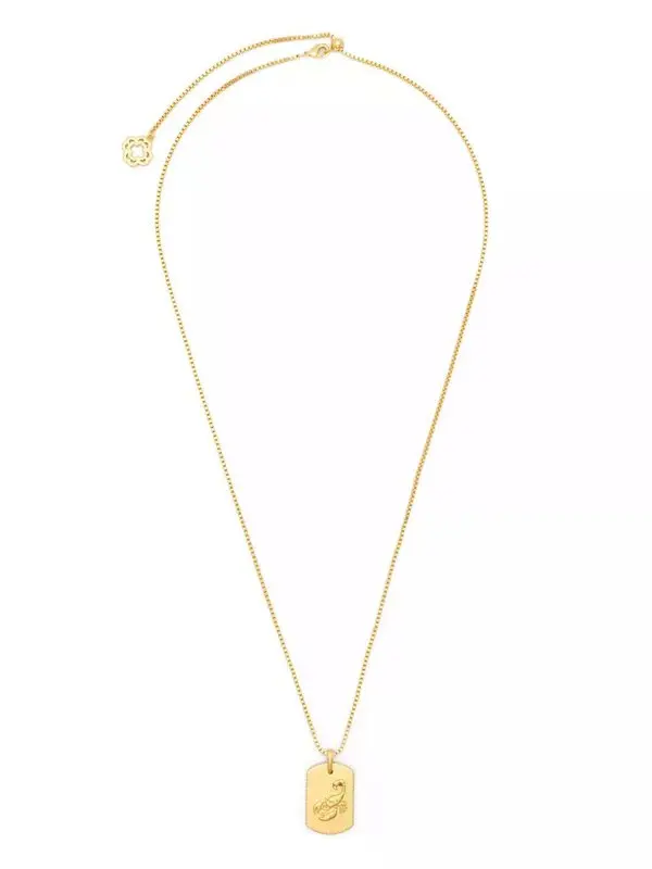 Maje Scorpio Motif Rhinestone Embellished Tone Necklace - Gold
