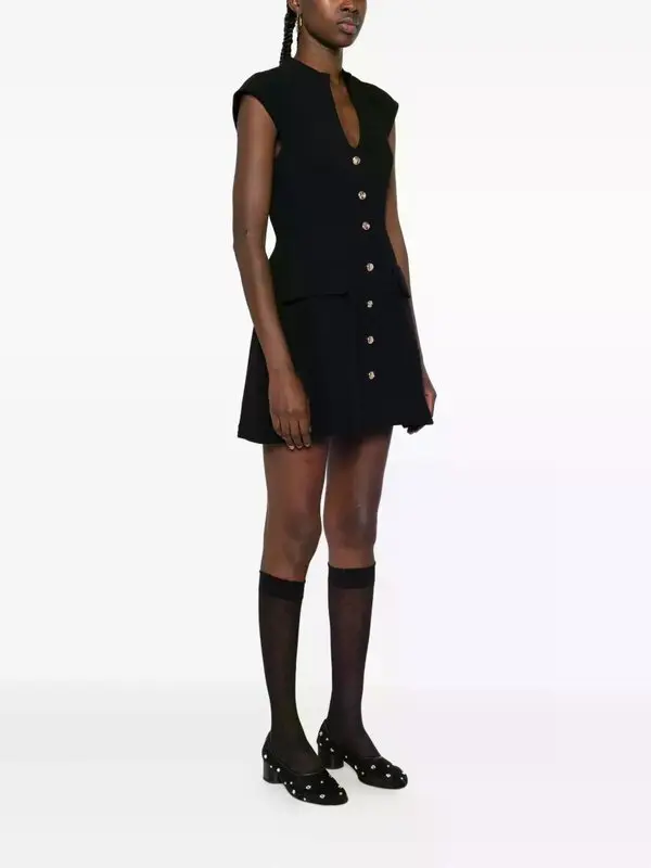 Sandro Sleeveless V-neck Button-front Mini Dress