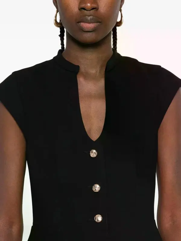 Sandro Sleeveless V-neck Button-front Mini Dress