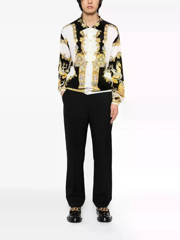 Versace Coral Theatre Silk Shirt - Neutrals