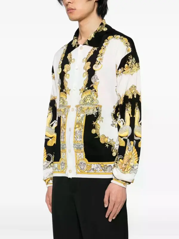 Versace Coral Theatre Silk Shirt - Neutrals