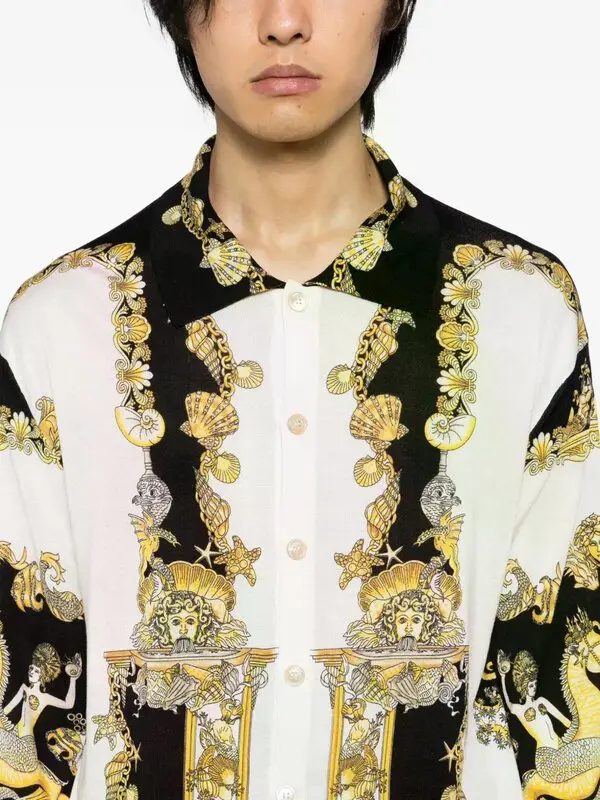 Versace Coral Theatre Silk Shirt - Neutrals