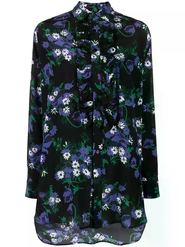 Plan C Floral-print Silk Shirt