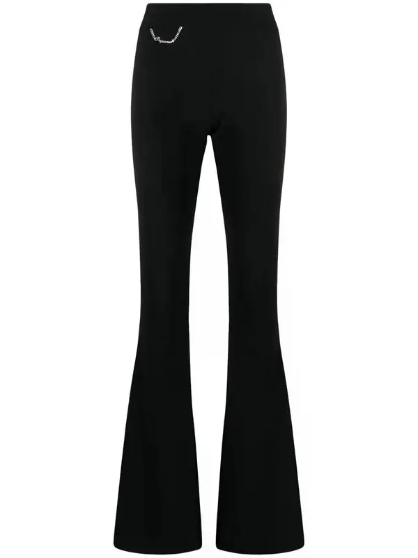Dsquared2 Flared Trousers With Logo Chain