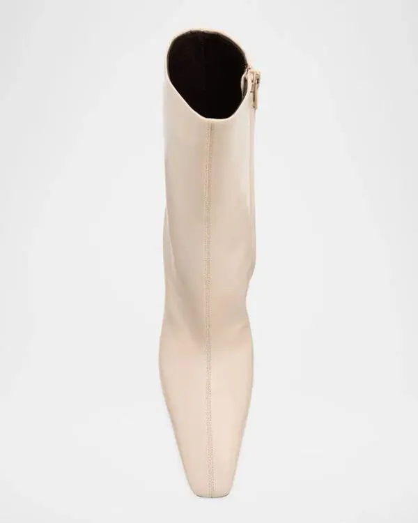 Saint Laurent Jill Leather Booties - Beige