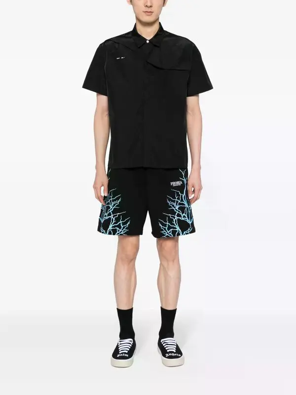 PHOBIA Lightning Embroidered Cotton Shorts