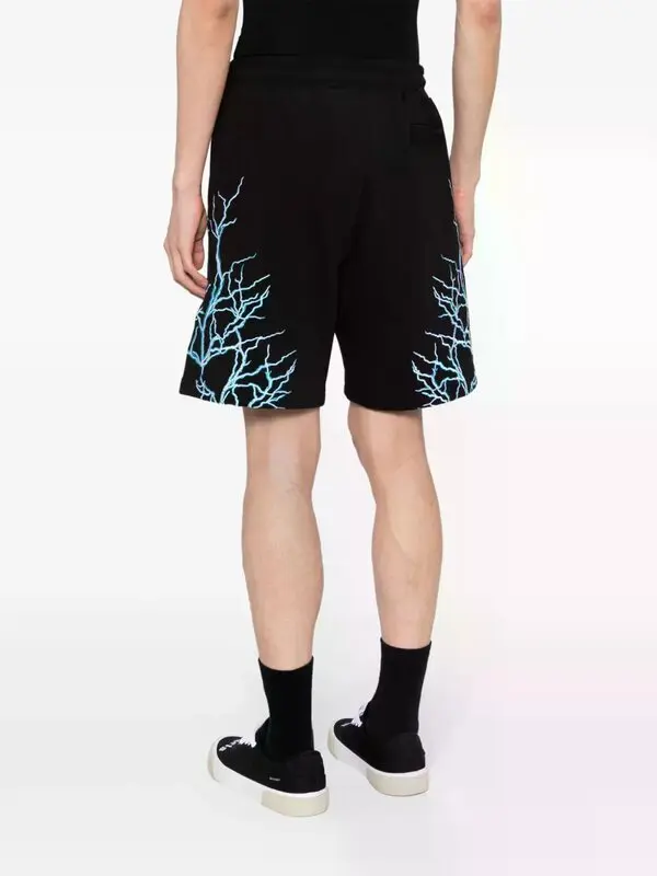 PHOBIA Lightning Embroidered Cotton Shorts