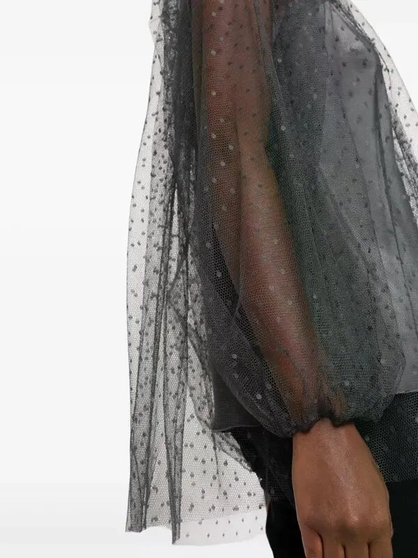 Red Valentino Polka-dot Tulle Blouse