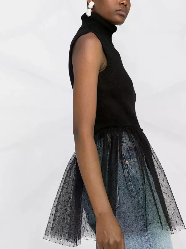 Red Valentino Knitted Peplum Top