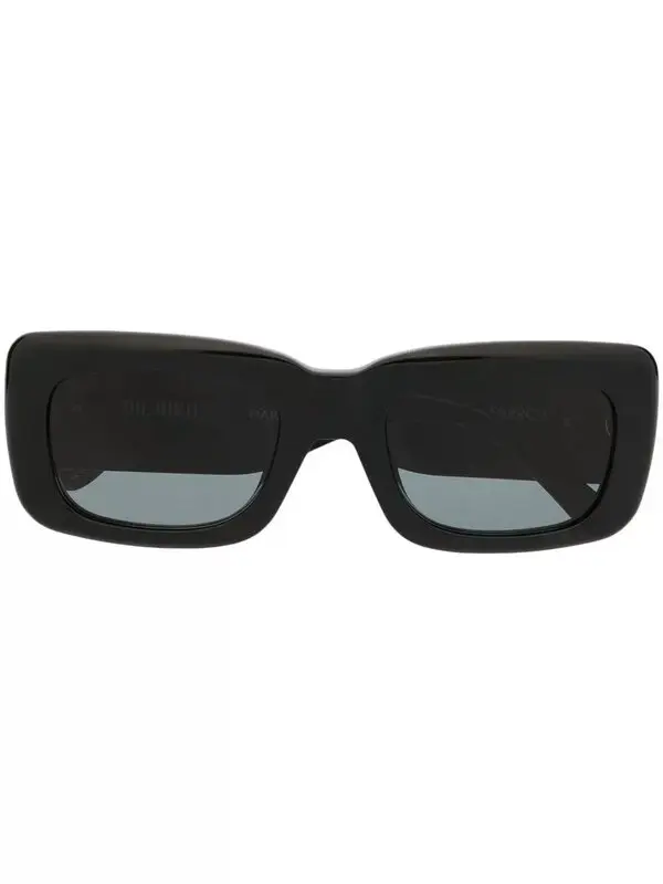 Attico Logo-plaque Rectangle Sunglasses - Black