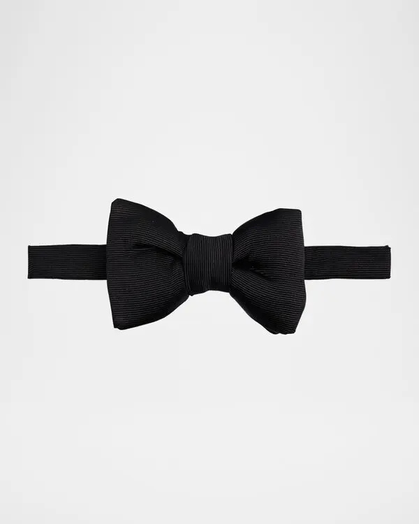 TOM FORD Ribbed Silk Bow Tie - Black