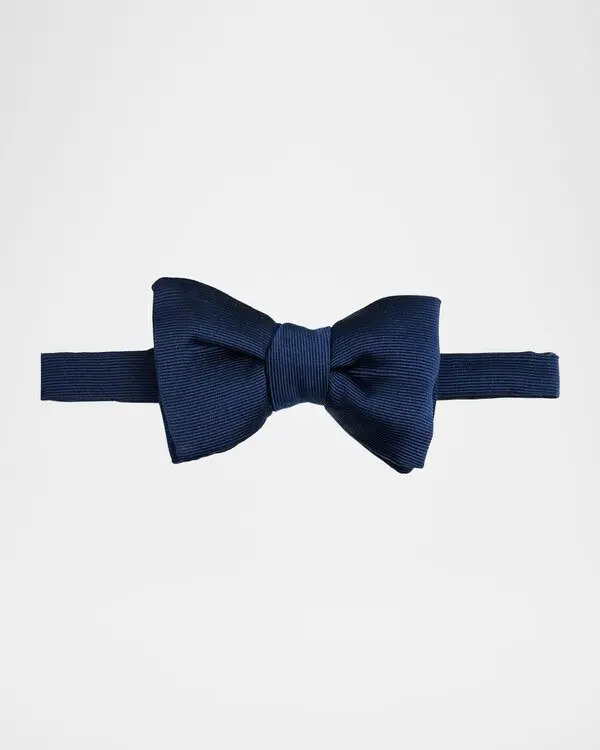 TOM FORD Ribbed Silk Bow Tie - Dkblue