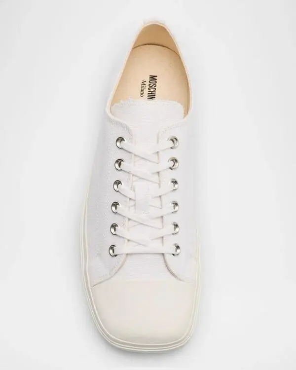 Moschino Canvas Cap Toe Low-top Sneakers - White