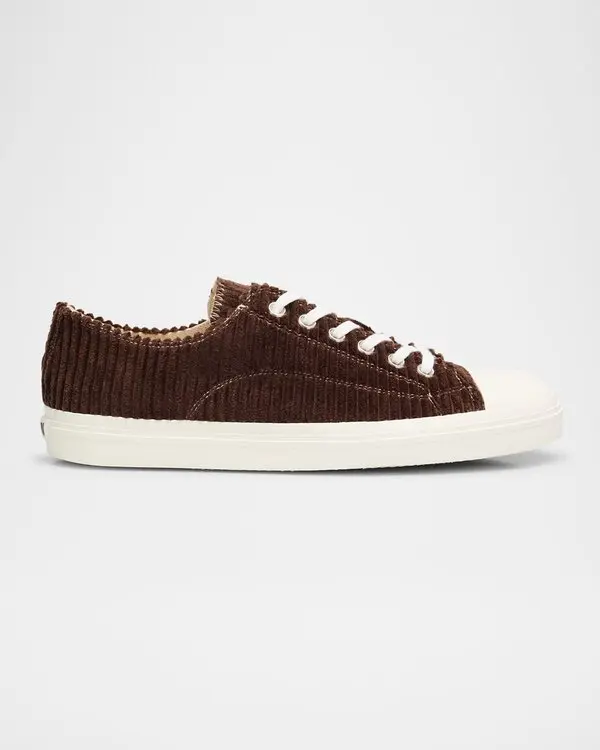 Moschino Edge Corduroy Cap-toe Low-top Sneakers - Dark Brown