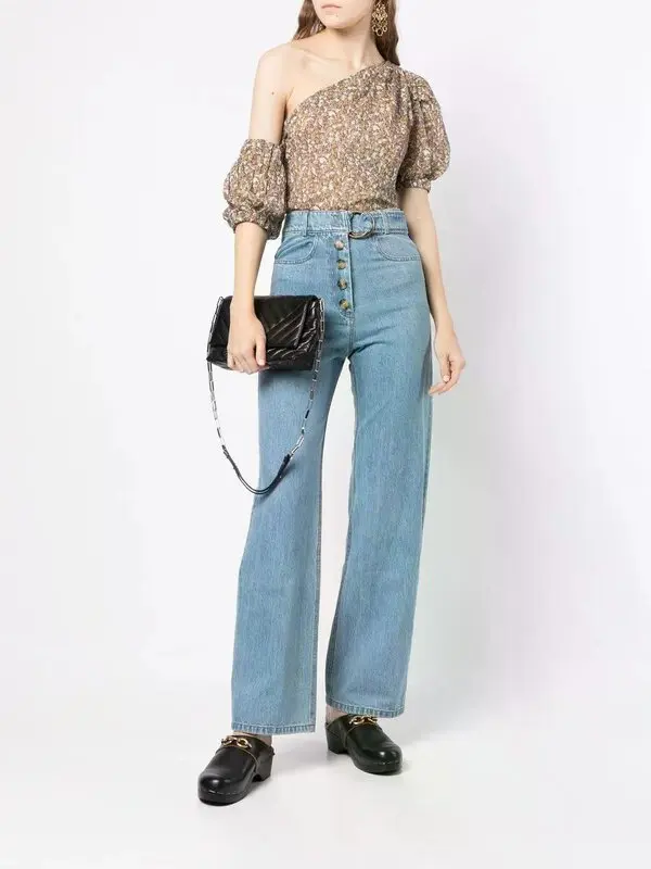 MARANT ETOILE Floral Print Asymmetric Blouse - Multicolour