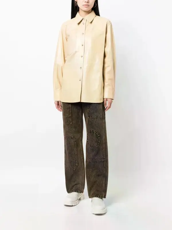 Helmut Lang Long-sleeve Leather Shirt