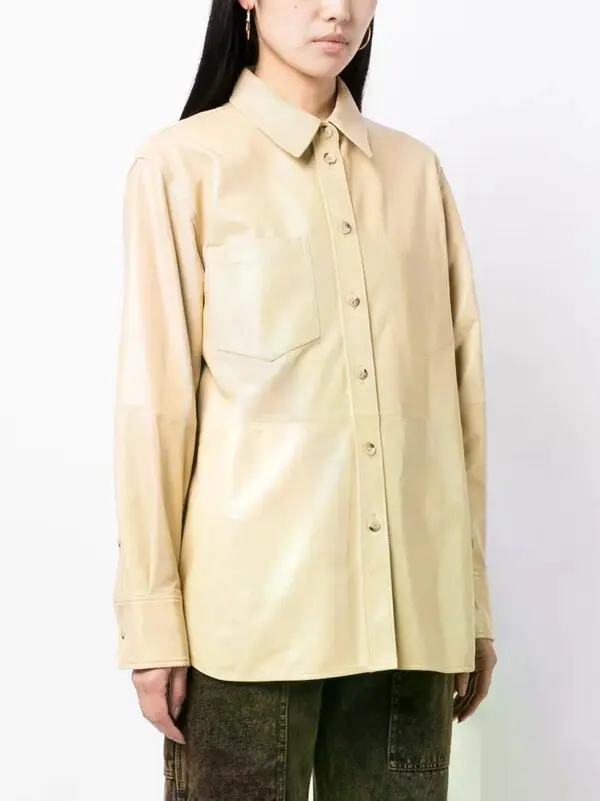 Helmut Lang Long-sleeve Leather Shirt