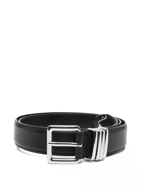 Maje Leather Buckle Belt - Black