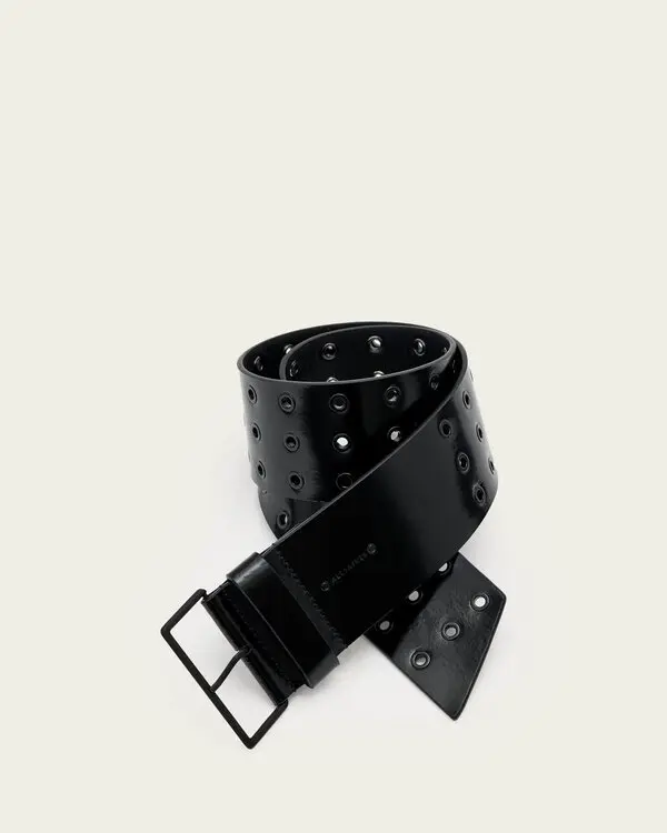 ALLSAINTS Mia Leather Waist Belt - Black