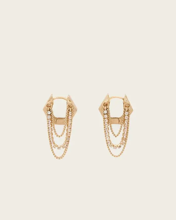 ALLSAINTS Rubi Chain Earrings - Warm Brass