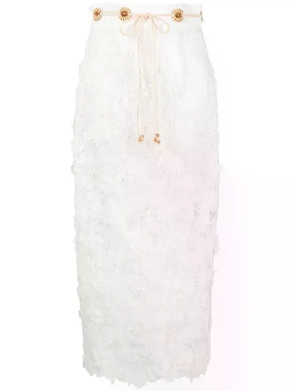 Zimmermann Raie Lace Midi Skirt