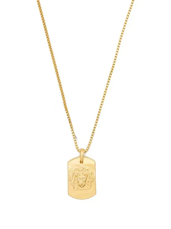 Maje Lion Head Zodiac Pendant Necklace
