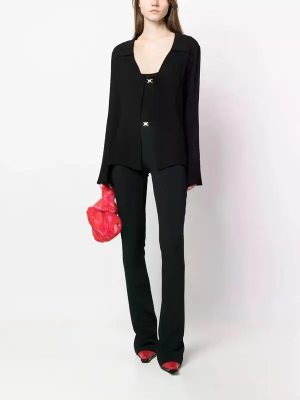 Blumarine Logo-buckle Flared Trousers