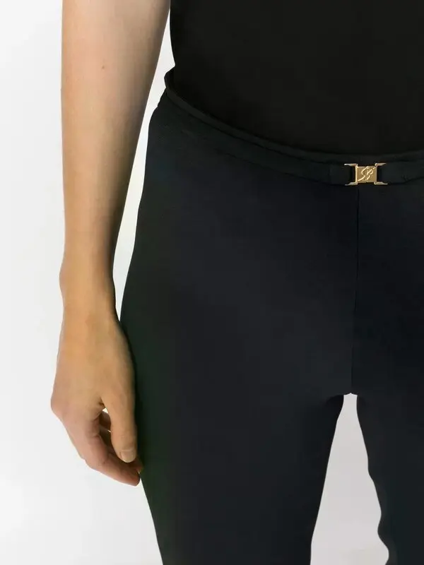 Blumarine Logo-buckle Flared Trousers