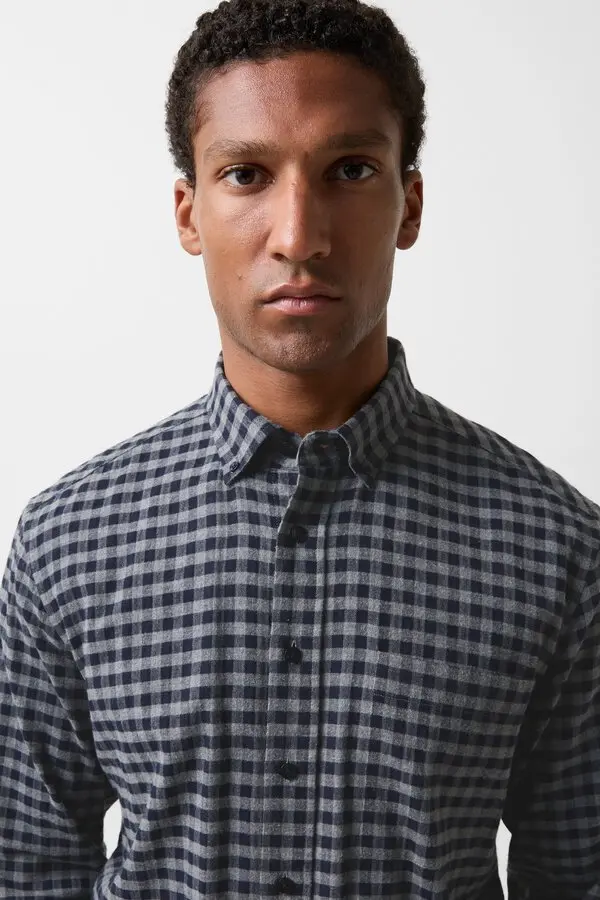 Bogner Flannel Shirt Timt - Navy Blue/grey